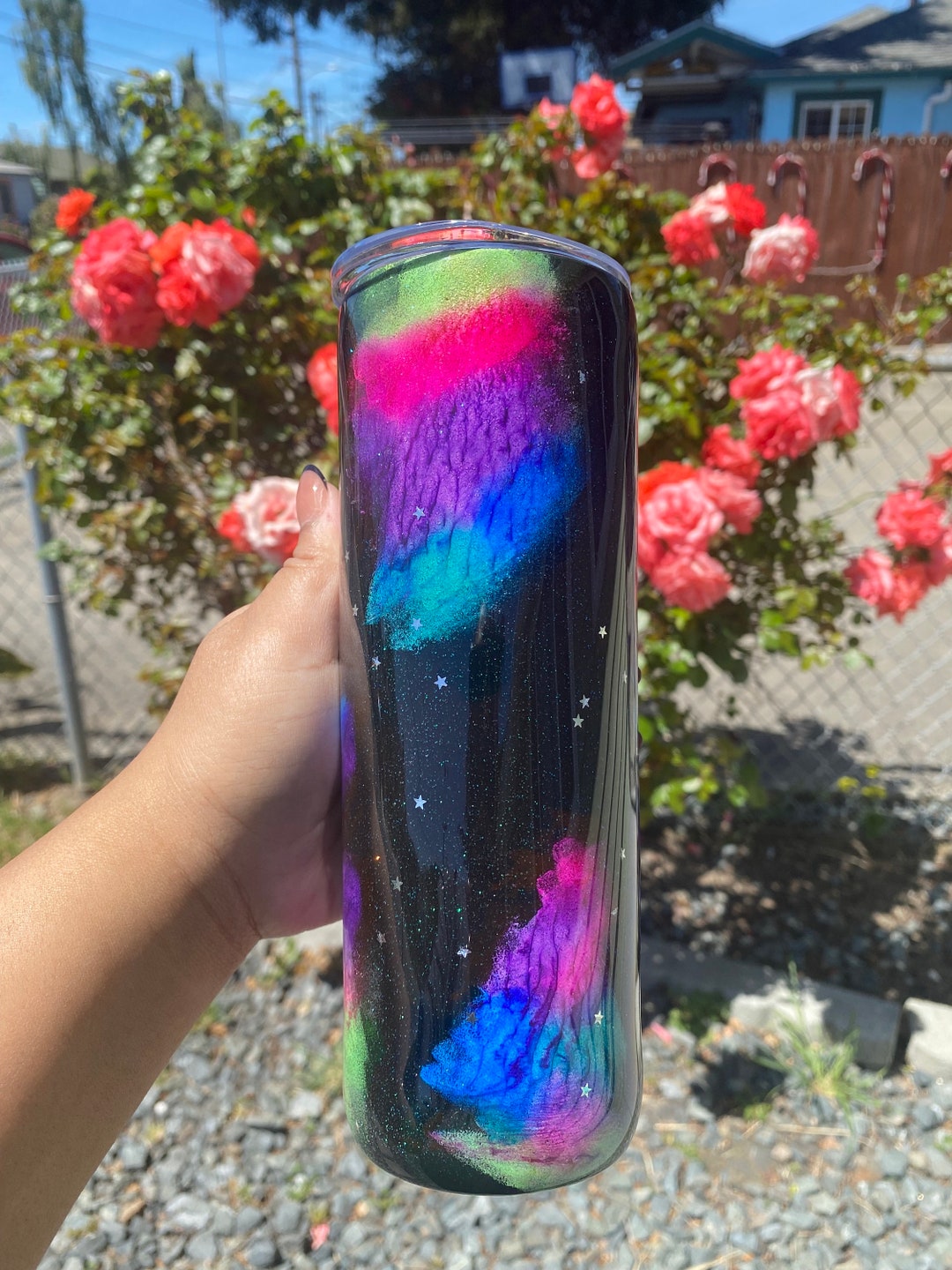 Galaxy Themed Alcohol Ink Stainless Steel Tumbler - Etsy