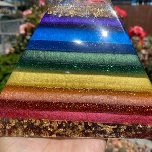 Seven Chakra Sphere Pyramid, Home Decor, Centerpiece, Crystal Art - Etsy