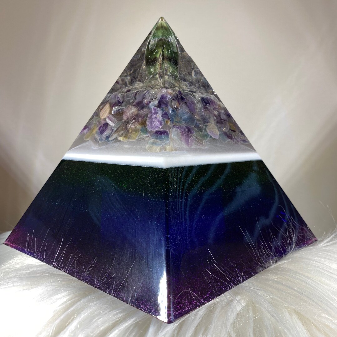 Fluorite Dolphin Beach Pyramid With Stones, Home Decor, Beach Pyramid ...