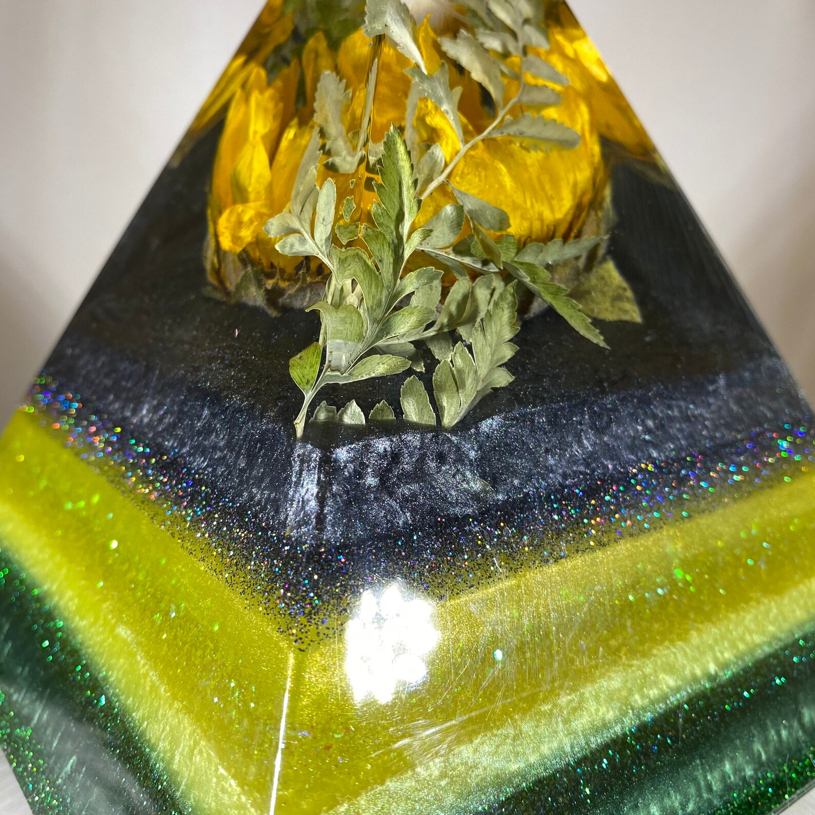 Sunflower Pyramid With Bee Home Decor Resin Pyramid - Etsy