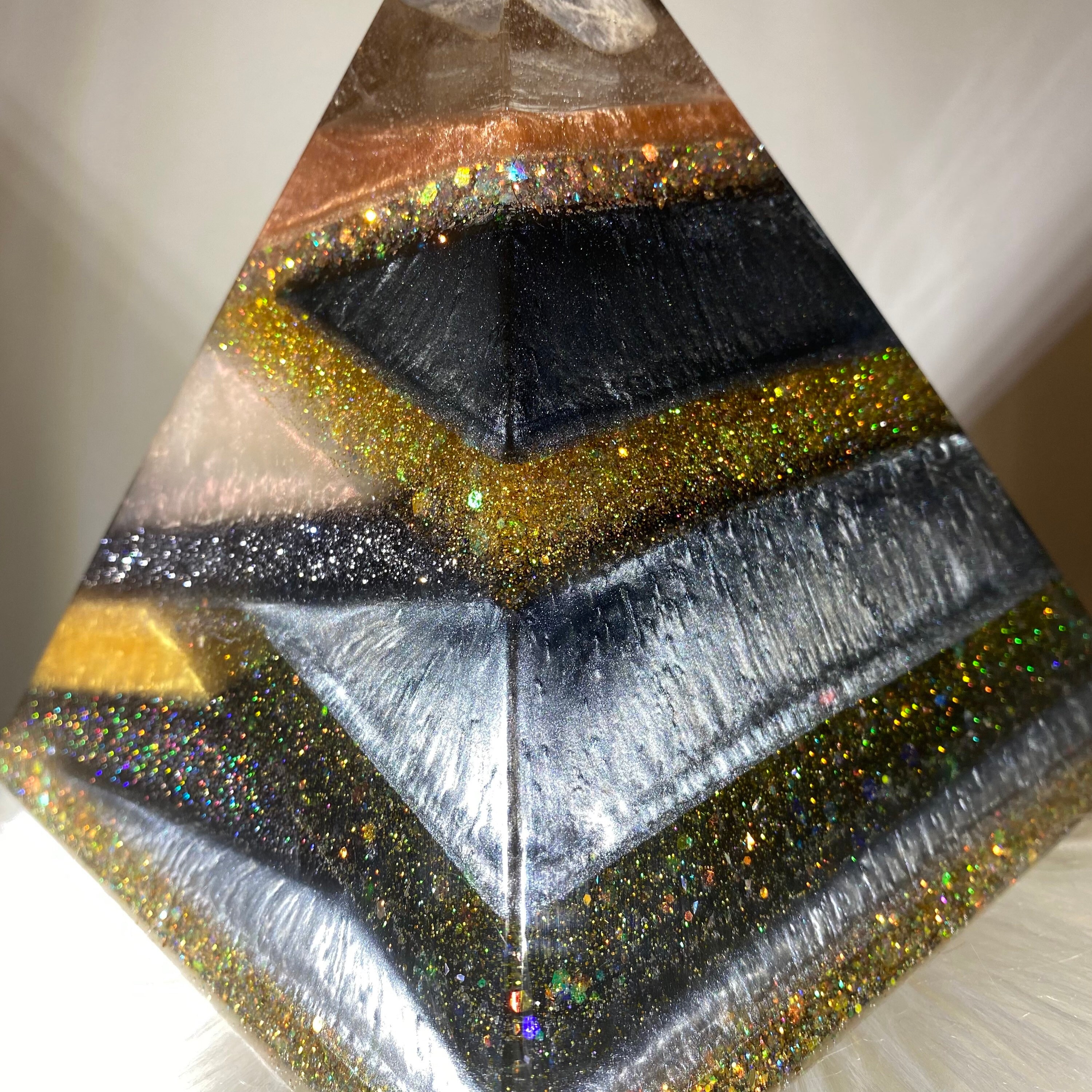 Black Moonstone Pyramid Resin Pyramid Home Decor | Etsy