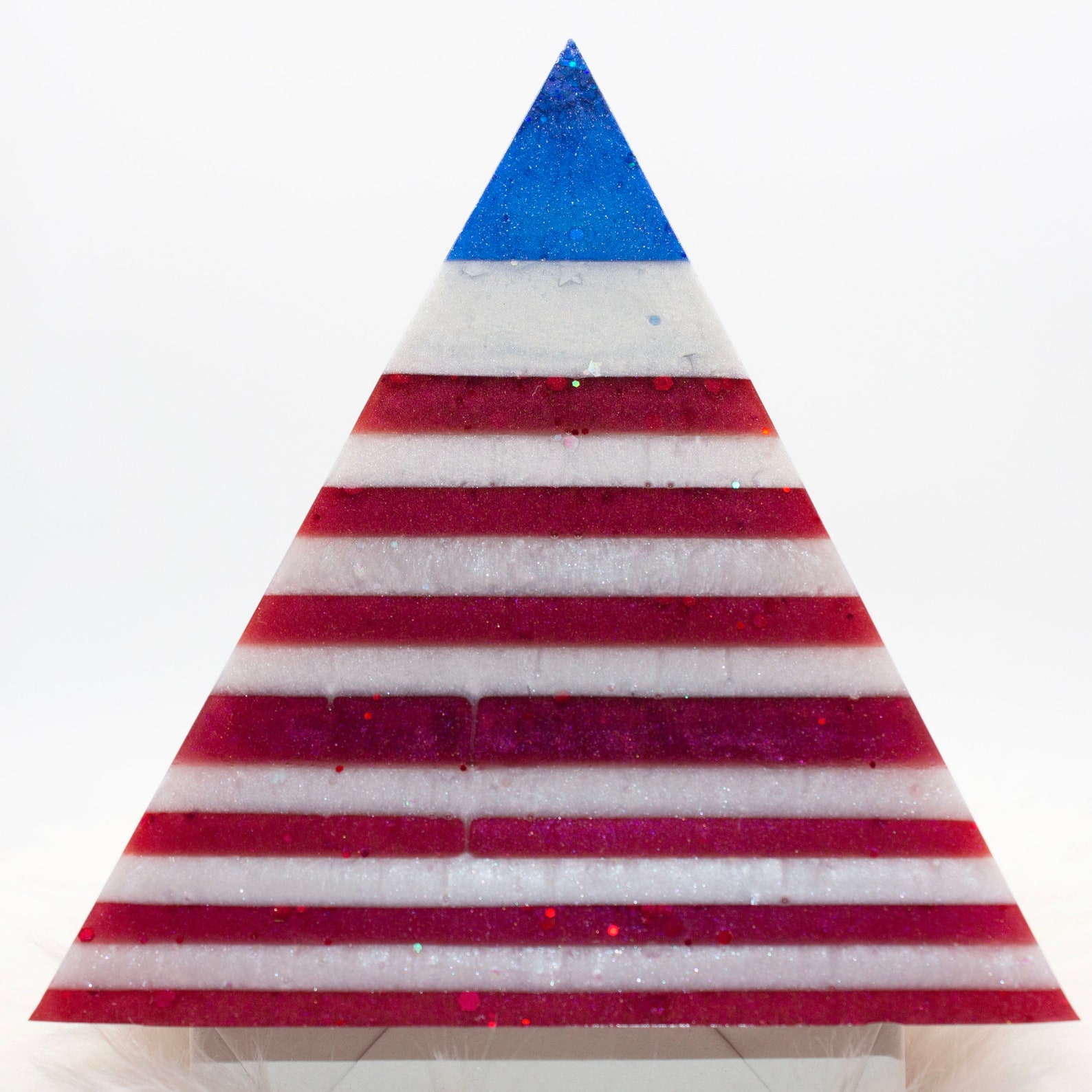 American Flag Inspired Pyramid Resin Art Pyramid Mica - Etsy