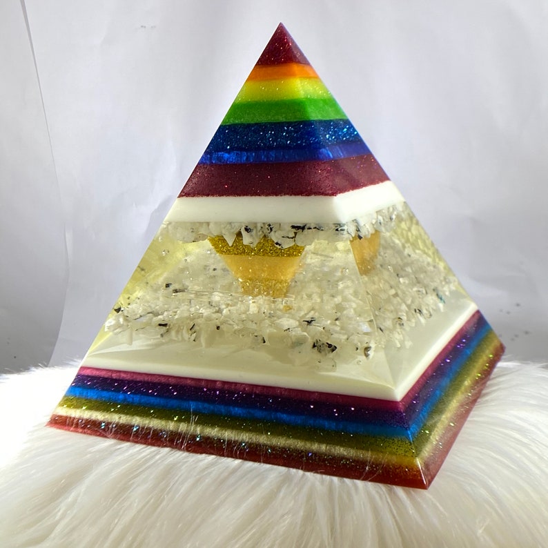 Rainbow and Gold Mini Pyramid Home Decor Gift for Her | Etsy