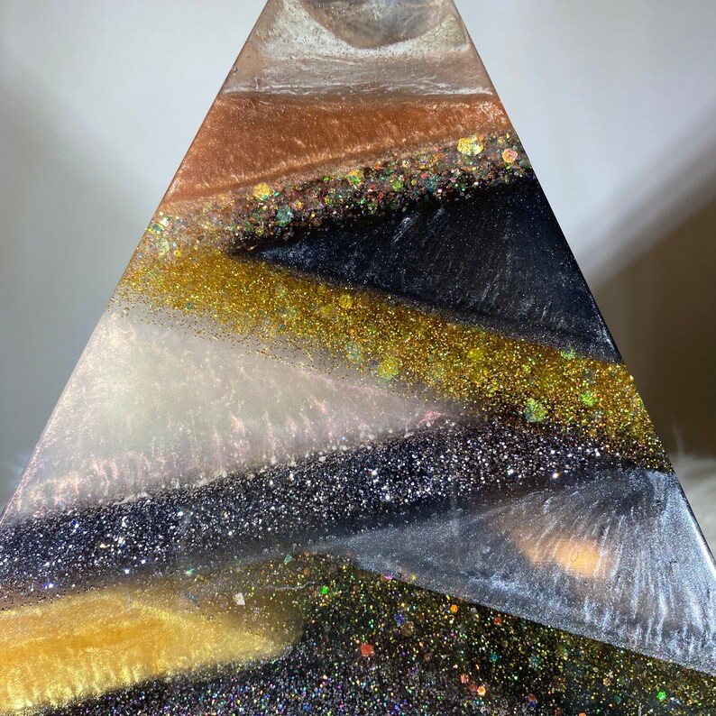 Black Moonstone Pyramid Resin Pyramid Home Decor | Etsy