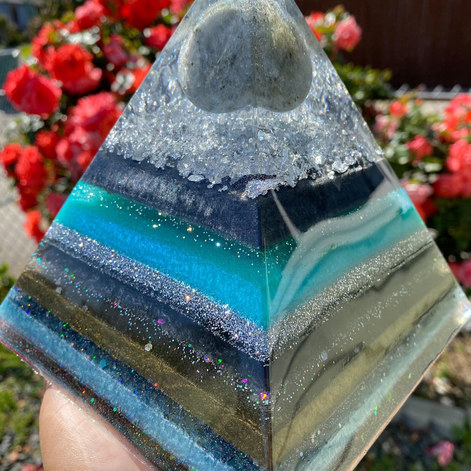 Labradorite Sphere Pyramid, Home Decor, Centerpiece, Crystal Art - Etsy