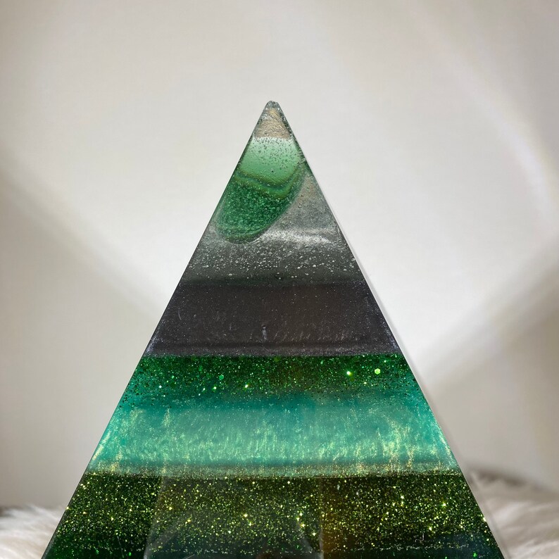 Green Obsidian Stone Pyramid, Home Decor, Resin Pyramid - Etsy