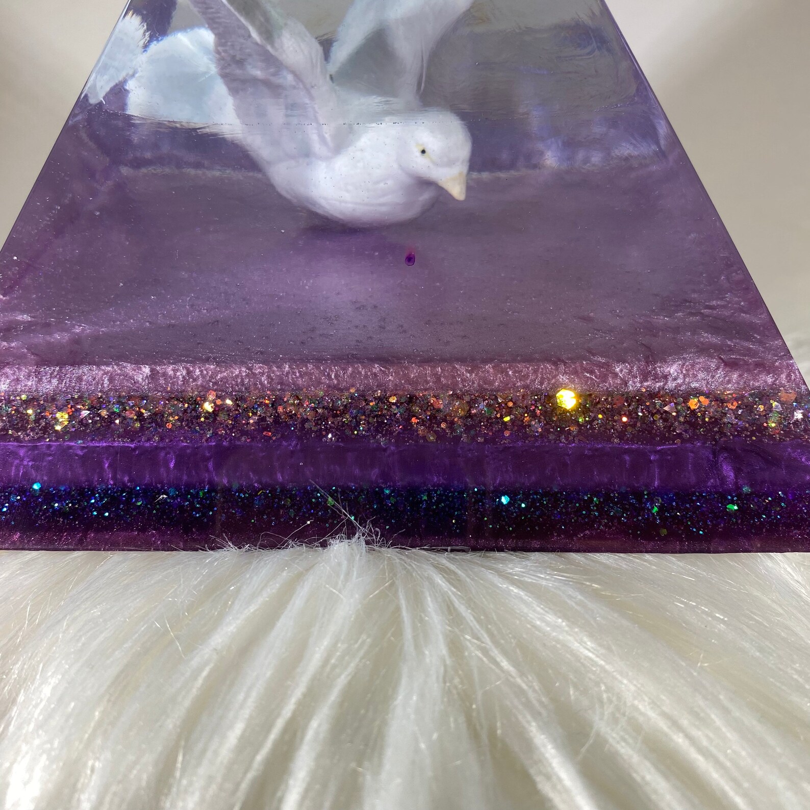 Purple Dove Pyramid Resin Pyramid Home Decor - Etsy