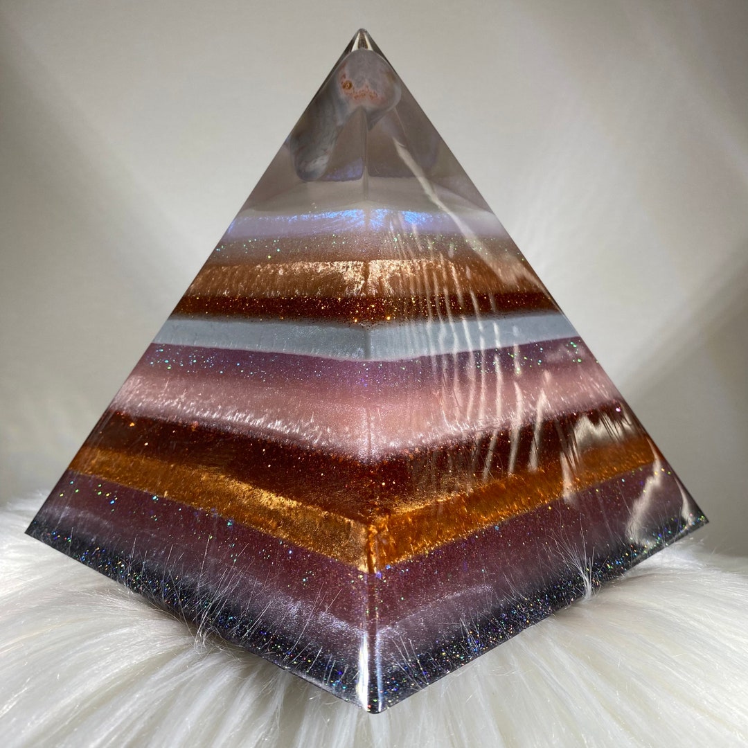 Pink Botswana Agate Stone Pyramid, Home Decor, Resin Pyramid - Etsy