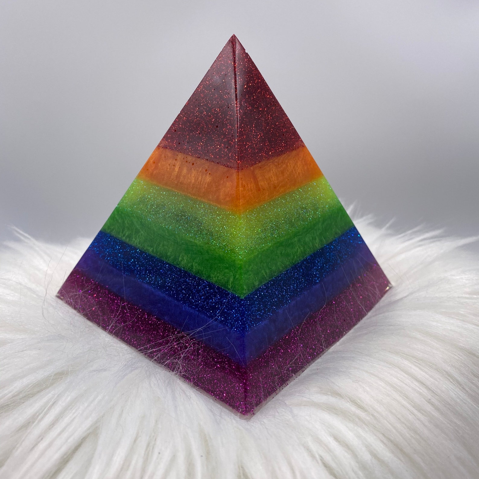 Mini Rainbow Pyramid Home Decor Paperweight | Etsy