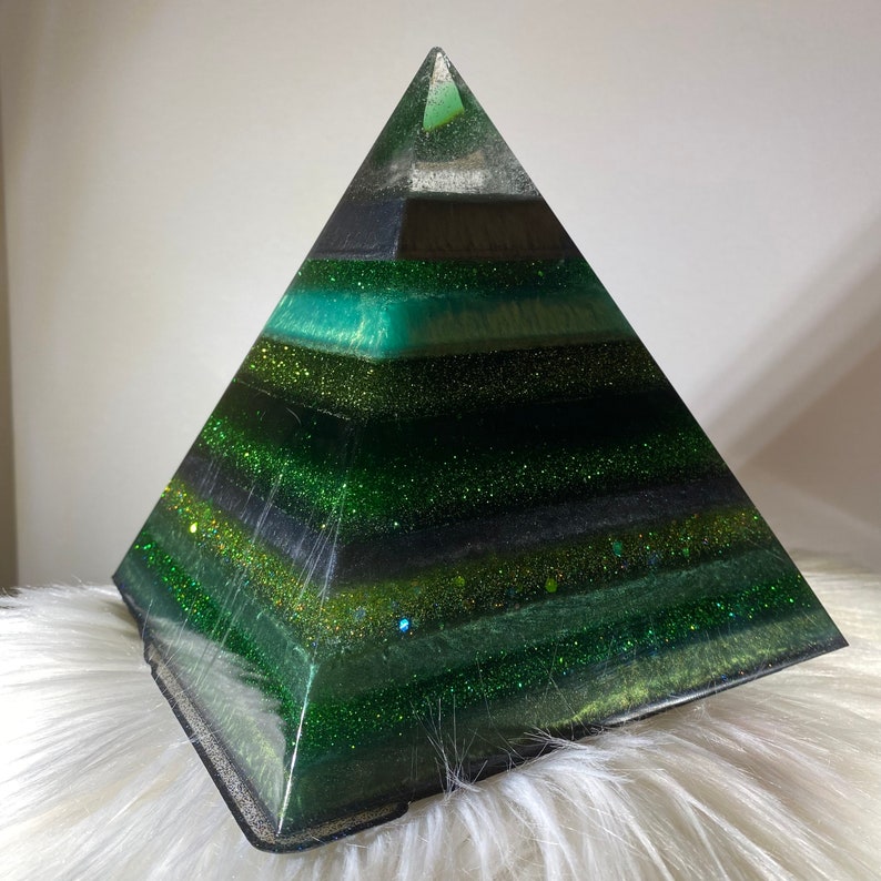 Green Obsidian Stone Pyramid, Home Decor, Resin Pyramid - Etsy