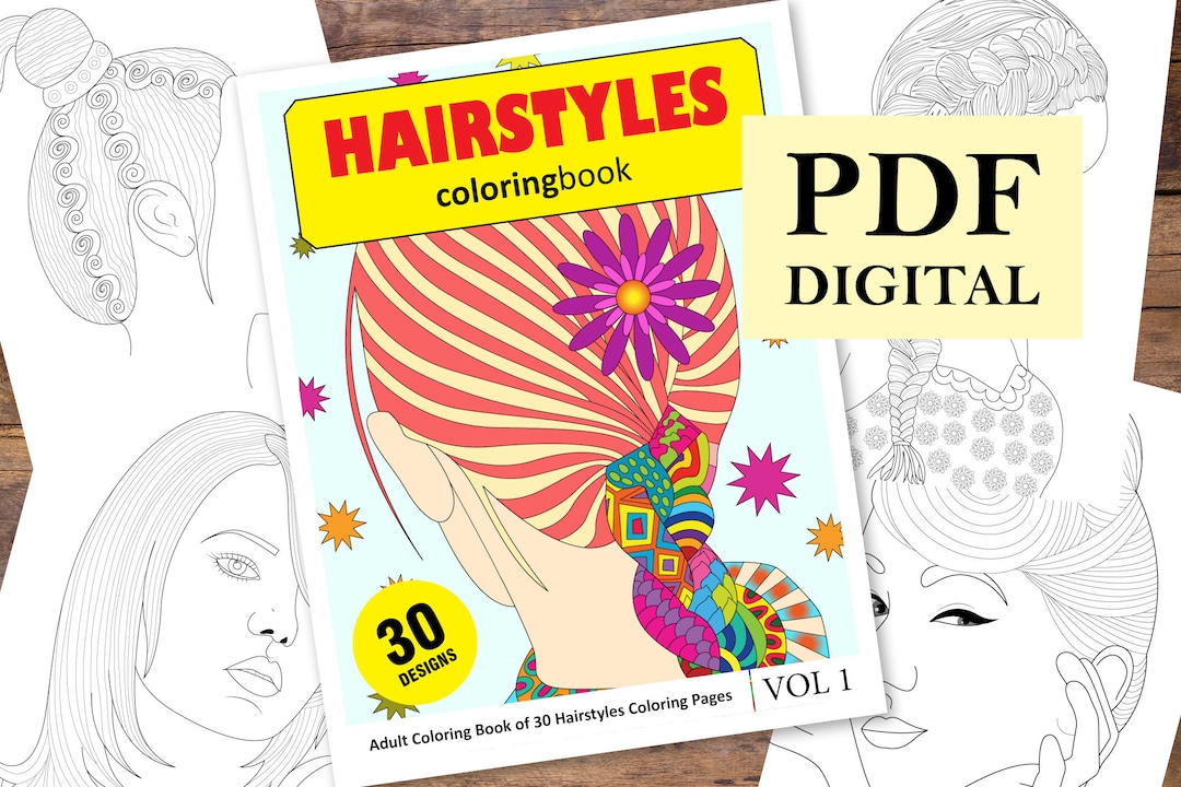 30 Hair Styles Coloring Pages coloring Books Coloring Pages - Etsy