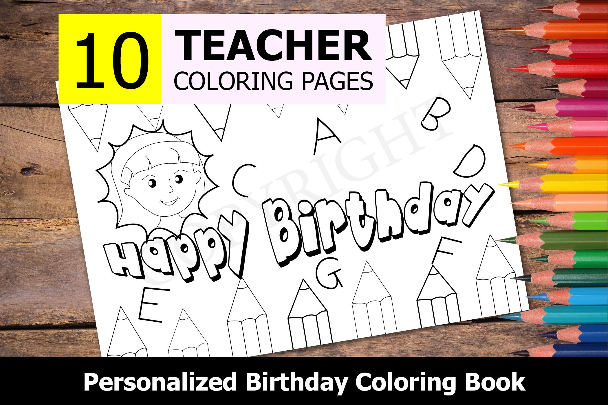 Teacher Happy Birthday Coloring Pages