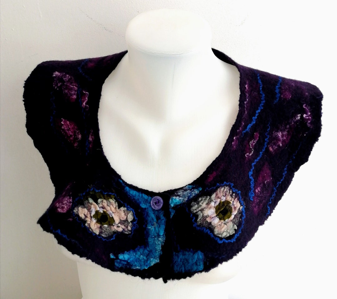 Handmade Felt Collar Nozzle Wool Collar Felted Multicolor Collar Neck ...