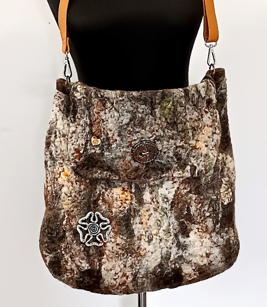 Felted Wool Bag /wool Bag With Adjustable Handle /felt Bag With Inner ...