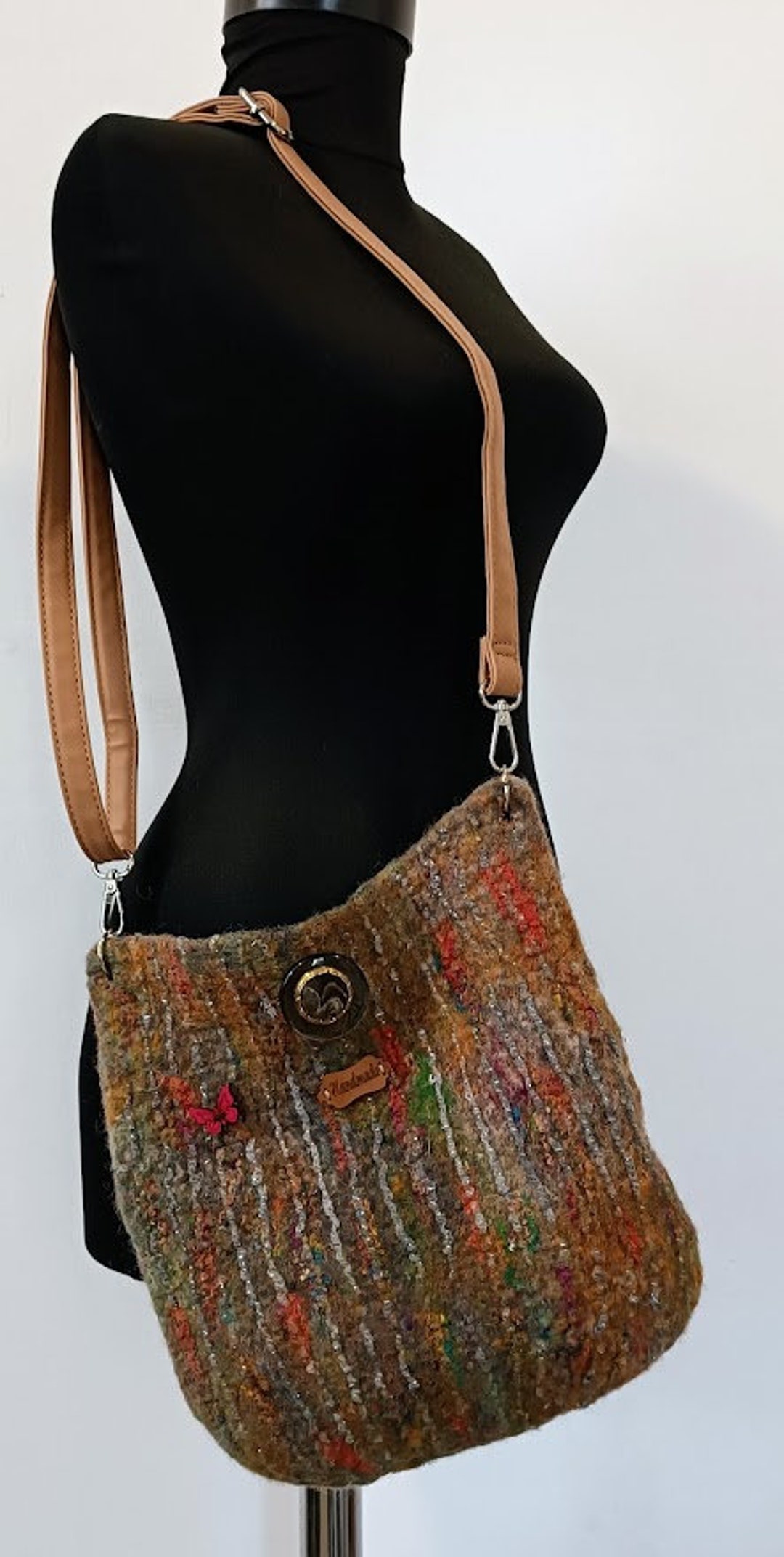 Bags Felted Wool Bag Small Felt Bag Bag With Leather Strap and - Etsy UK