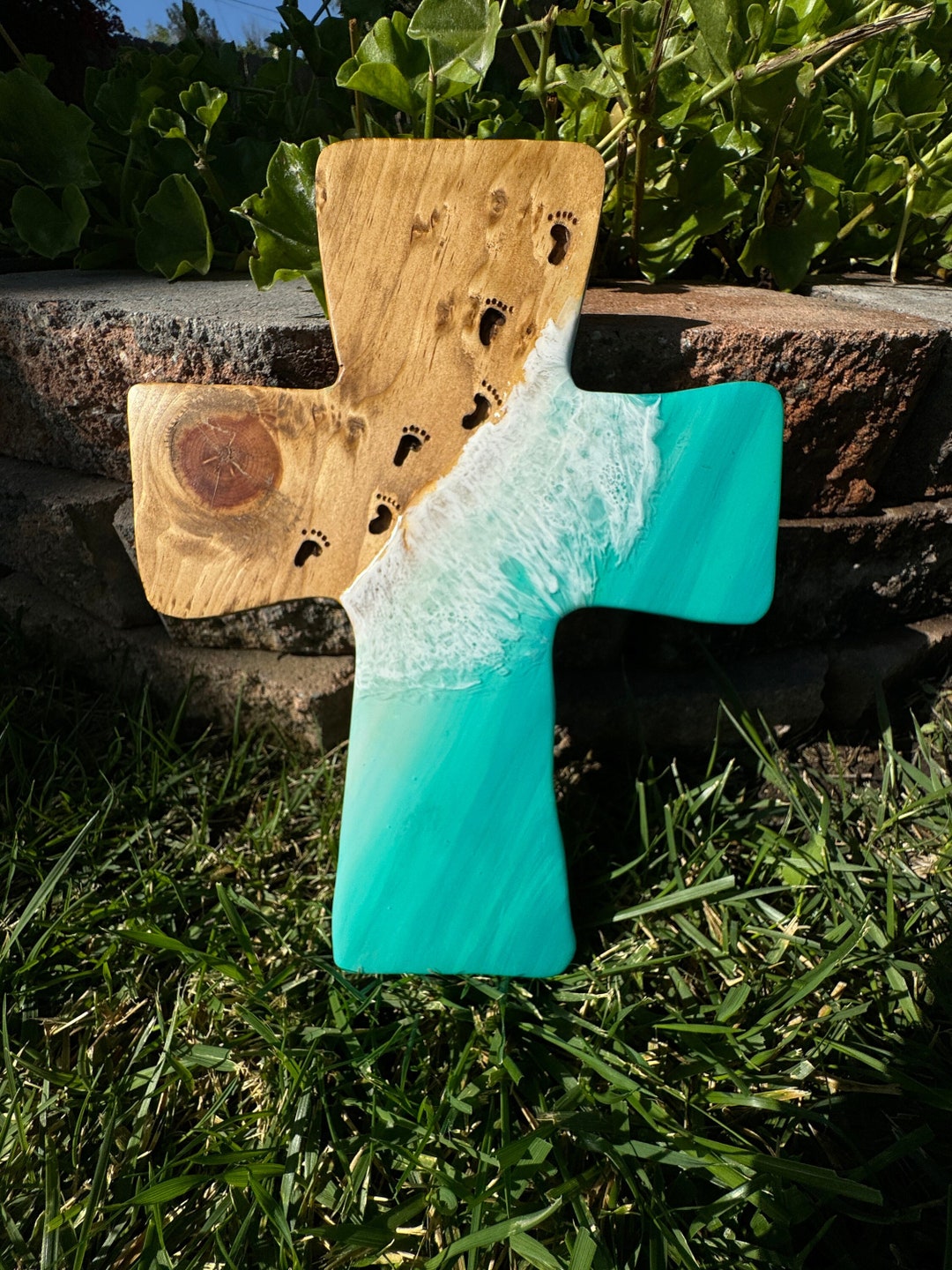 Footprints in the Sand Cross 93 - Etsy