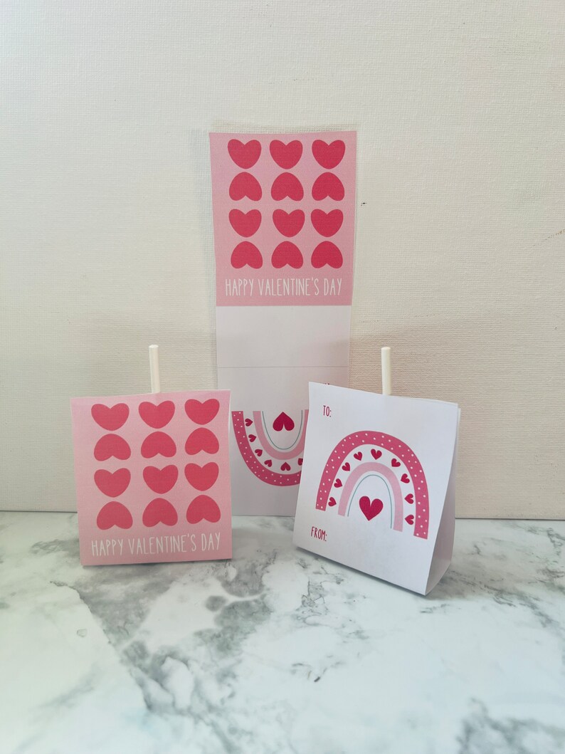 Rainbow and Hearts Printable Valentine Lollipop Holder | Classroom ...