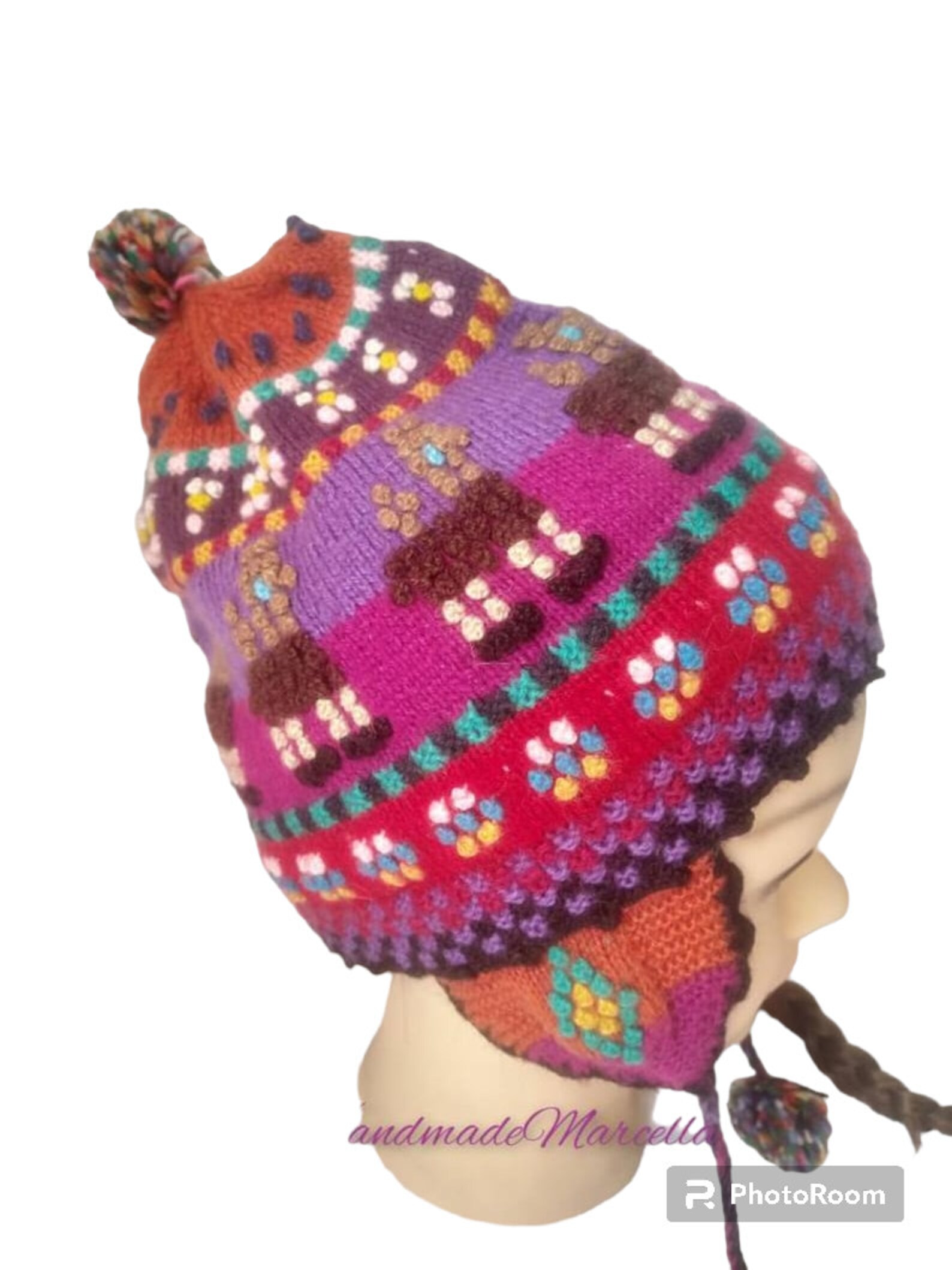 Alpaca Wool Winter Hat, Peruvian Chullo, Peruvian Wool Hat, Andean Hat ...