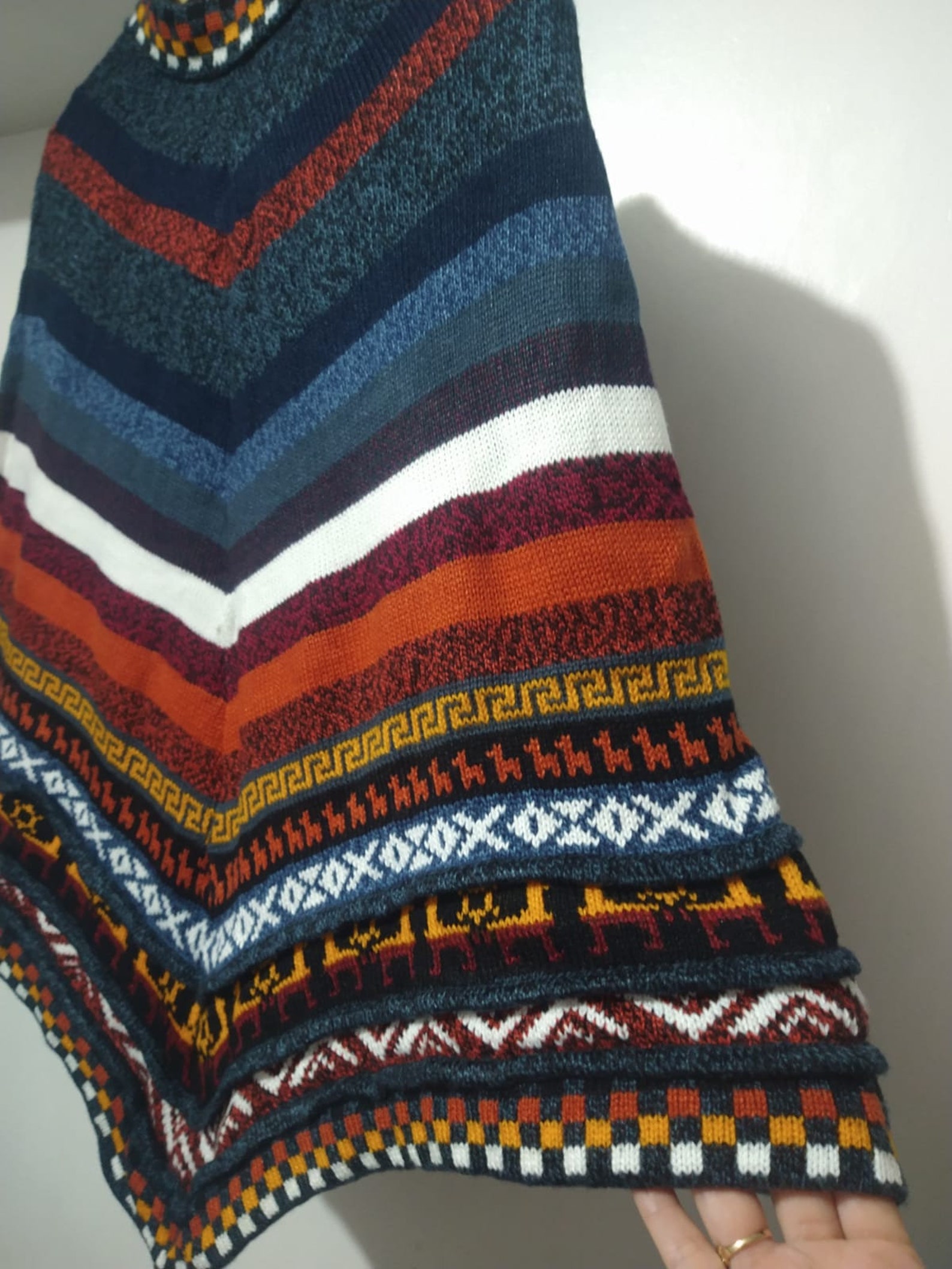 Wool Cloak, Wool Mix Coat, Peruvian Knitted, Knitted Clothing, Peruvian ...
