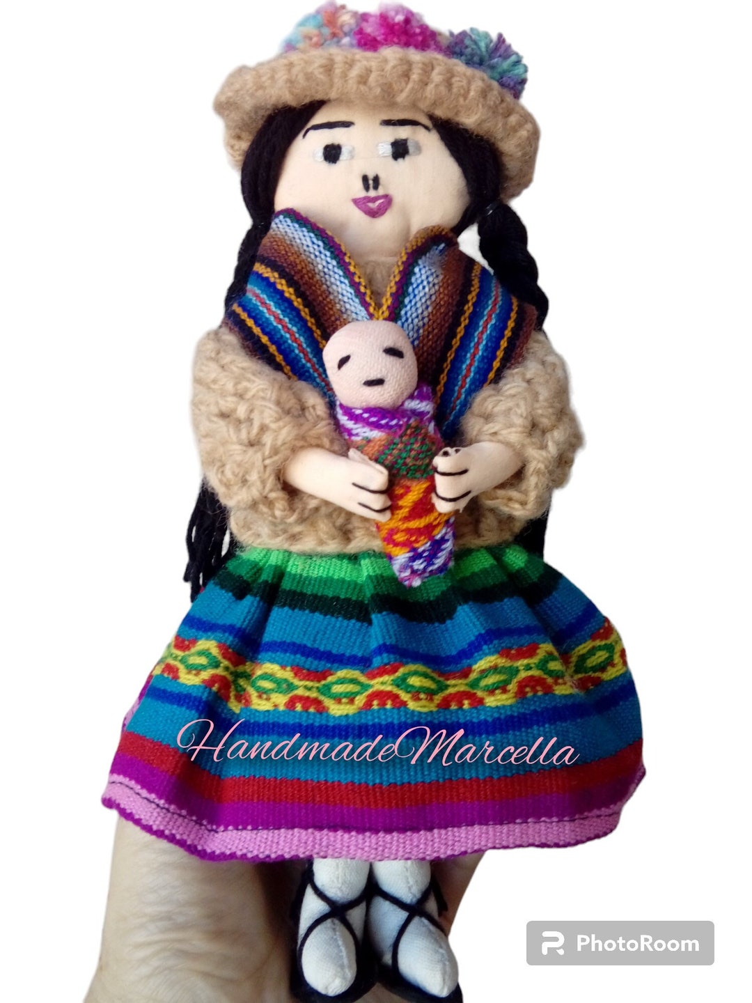 20 Cm, Peruvian Doll, Handmade Doll, Decorative Doll, Hat and Sweater ...