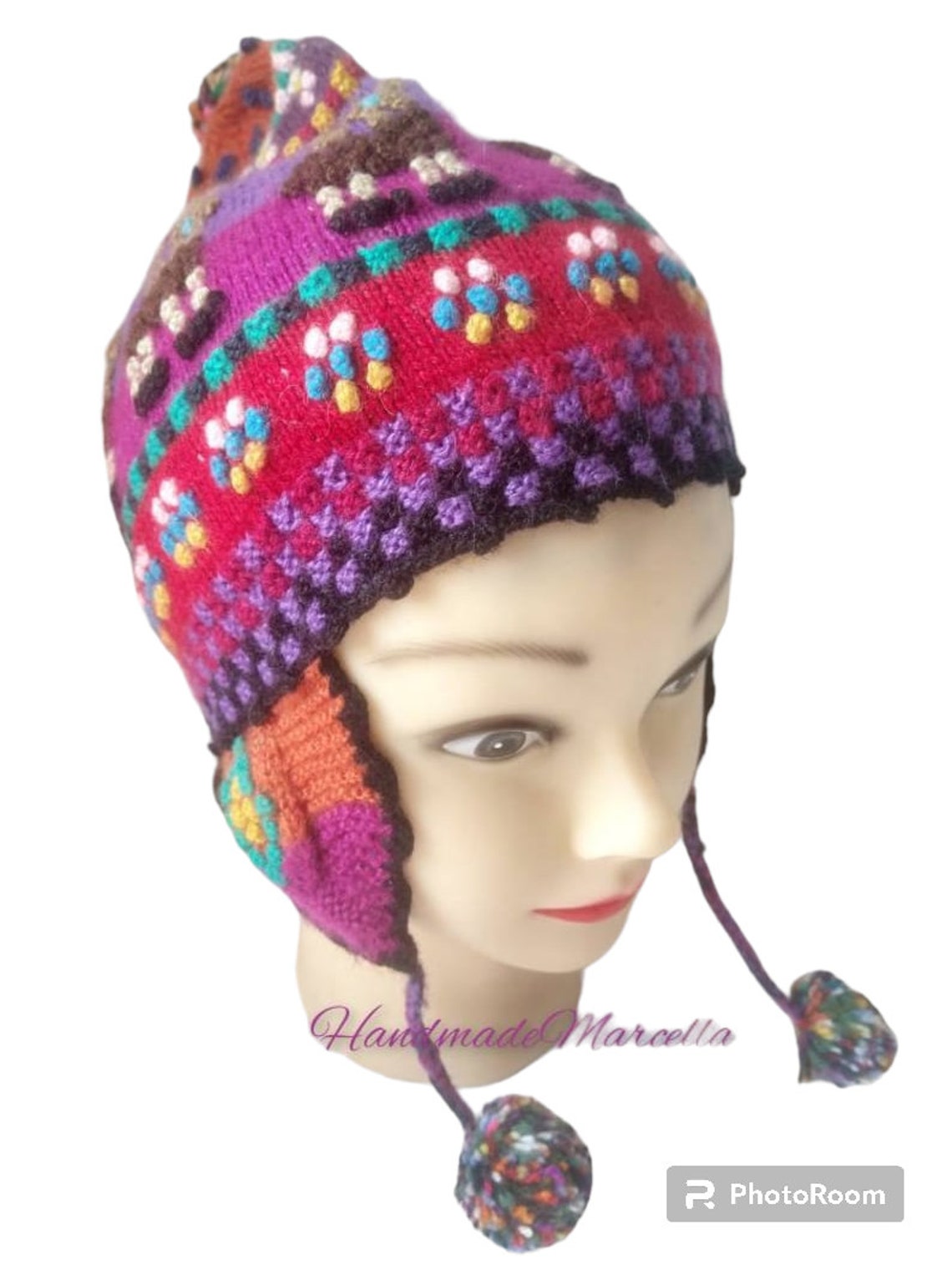 Alpaca Wool Winter Hat, Peruvian Chullo, Peruvian Wool Hat, Andean Hat ...