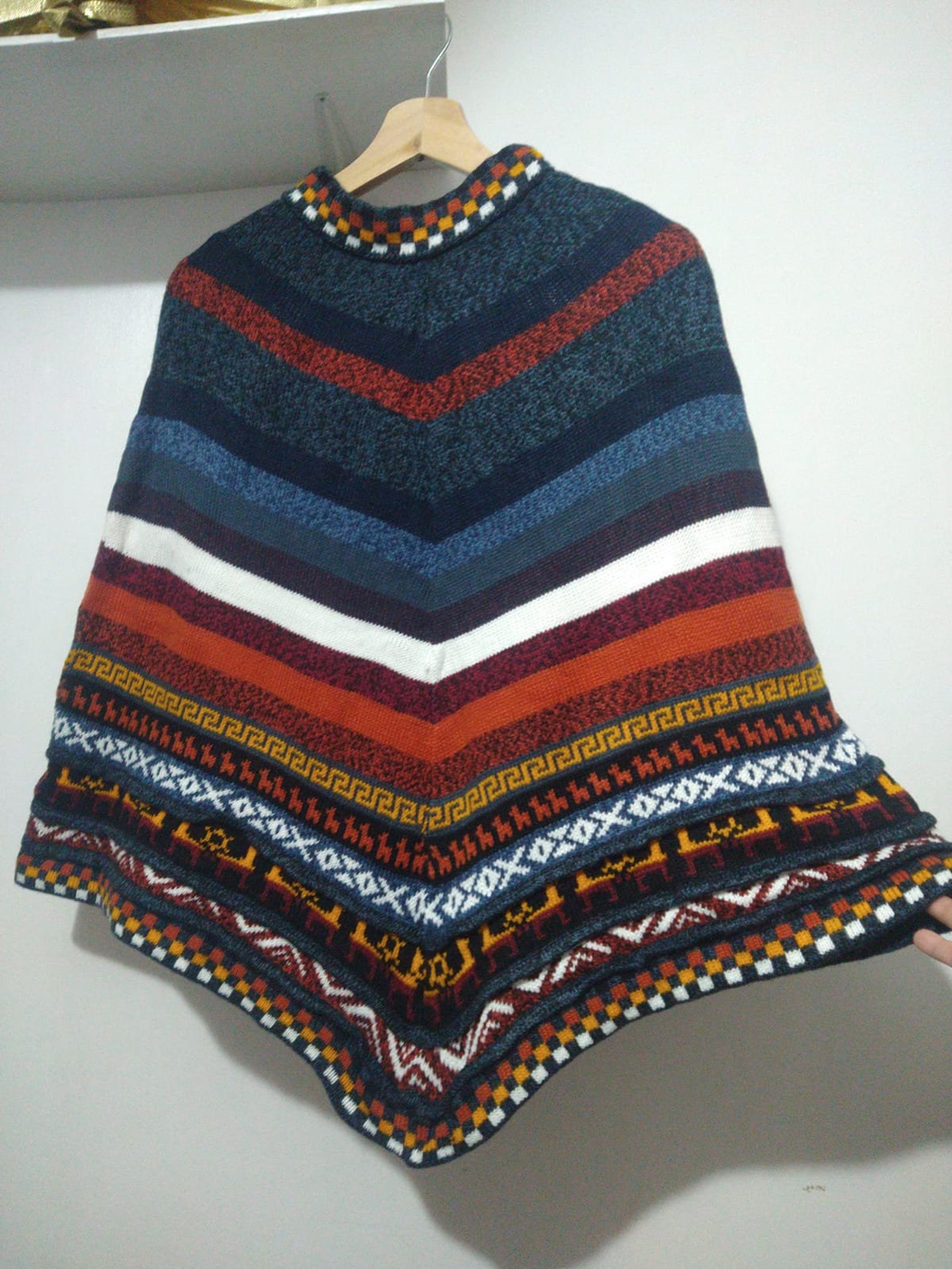Wool Cloak, Wool Mix Coat, Peruvian Knitted, Knitted Clothing, Peruvian ...