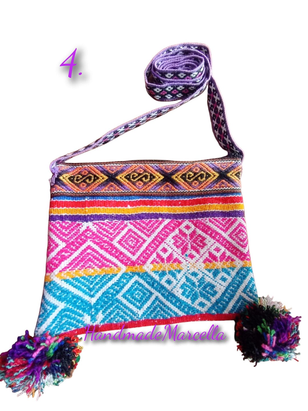 Handmade Peruvian Wool Bag, Colorful Loom Clutch, Andean Textile - Etsy
