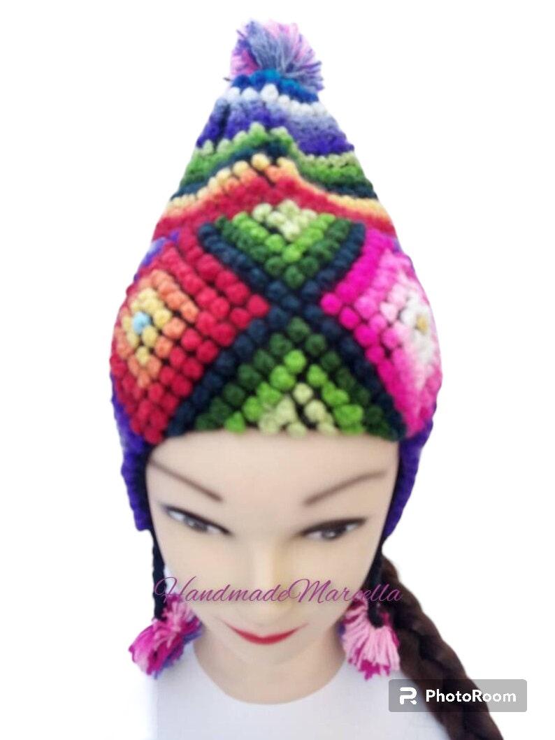 Alpaca Wool Winter Hat, Peruvian Chullo, Peruvian Wool Hat, Andean Hat ...