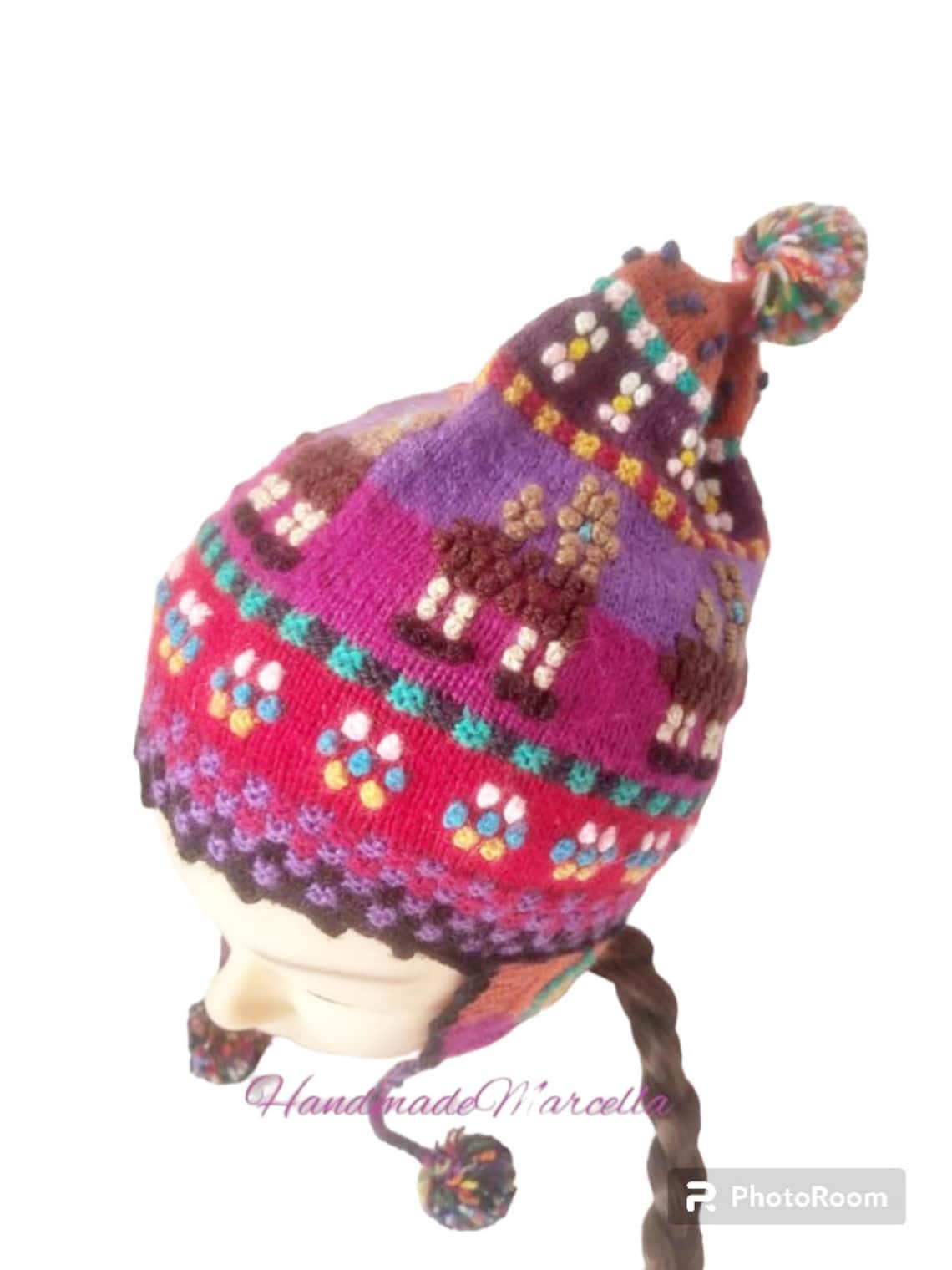 Alpaca Wool Winter Hat, Peruvian Chullo, Peruvian Wool Hat, Andean Hat ...
