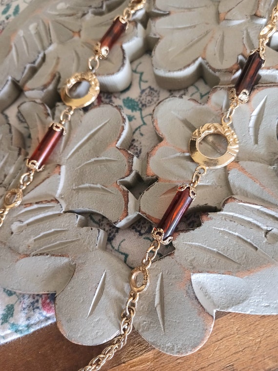 1960s classic Sarah Coventry necklace gold tone & luc… - Gem