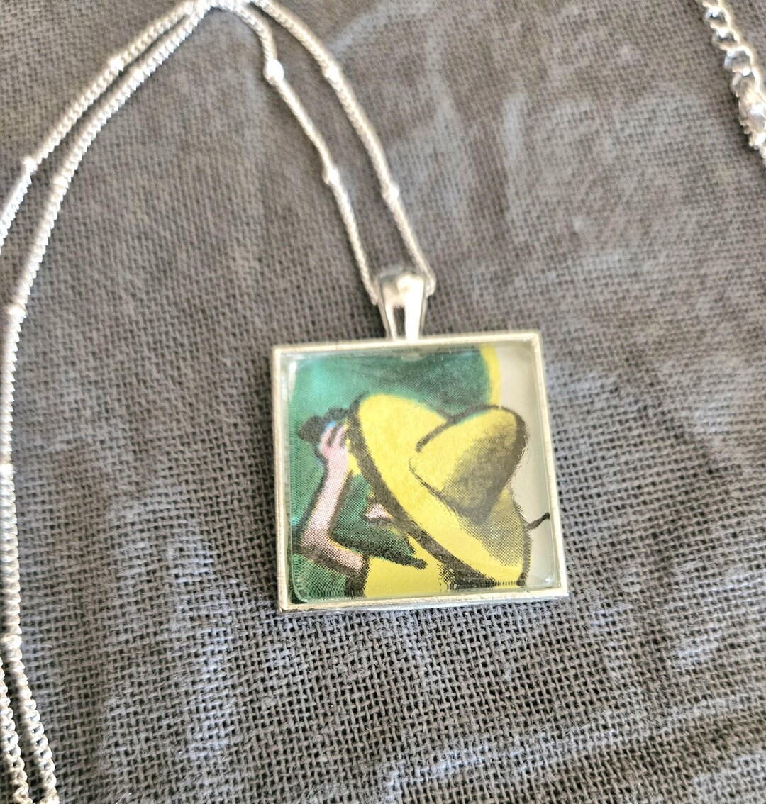 Vintage Man in the Yellow Hat Book Page Necklace Curious George ...