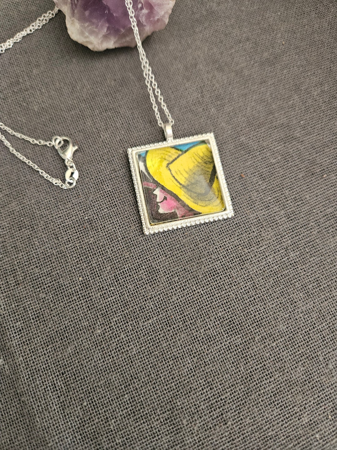 Vintage Man in the Yellow Hat Book Page Necklace Curious George ...