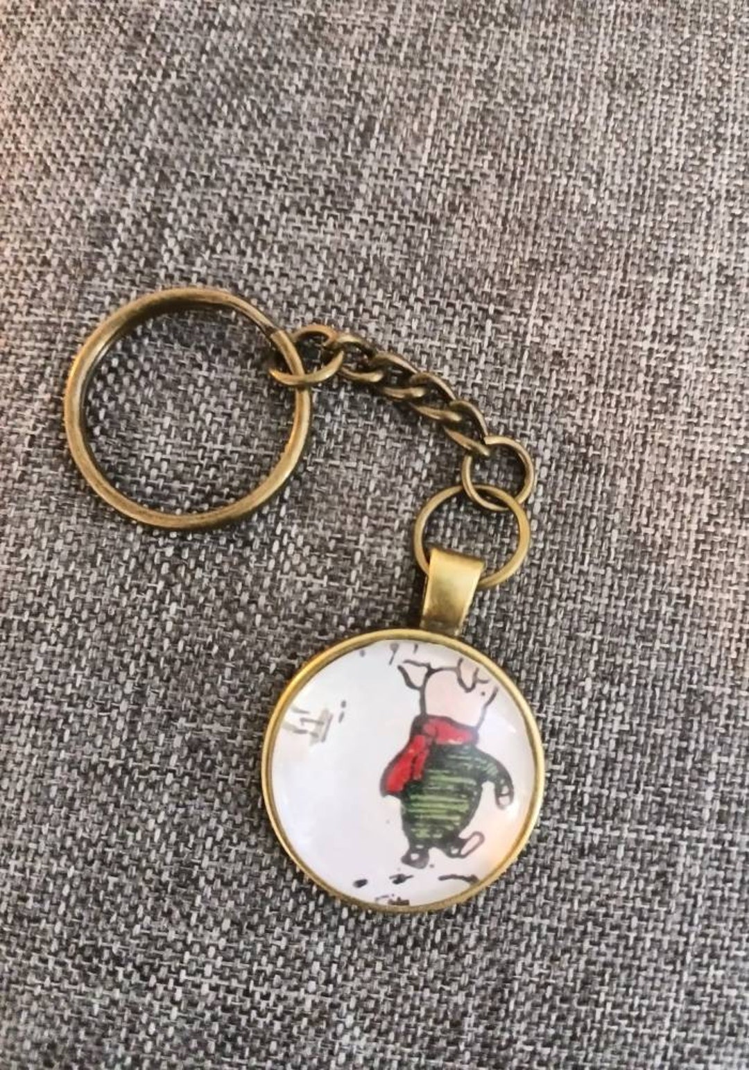 Piglet Classic Children's Book Page Key Ring Winter Snow Illustration ...