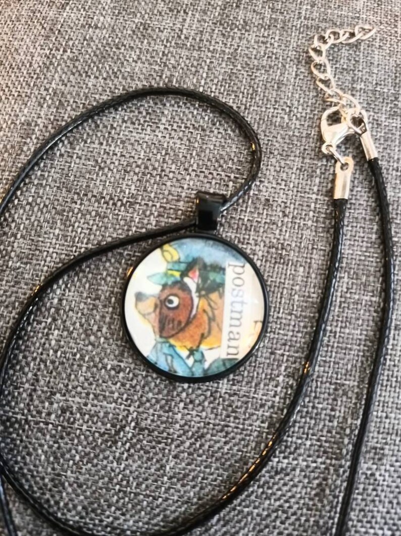 Vintage Richard Scarry Raccoon Postman Necklace Childrens Book Page ...