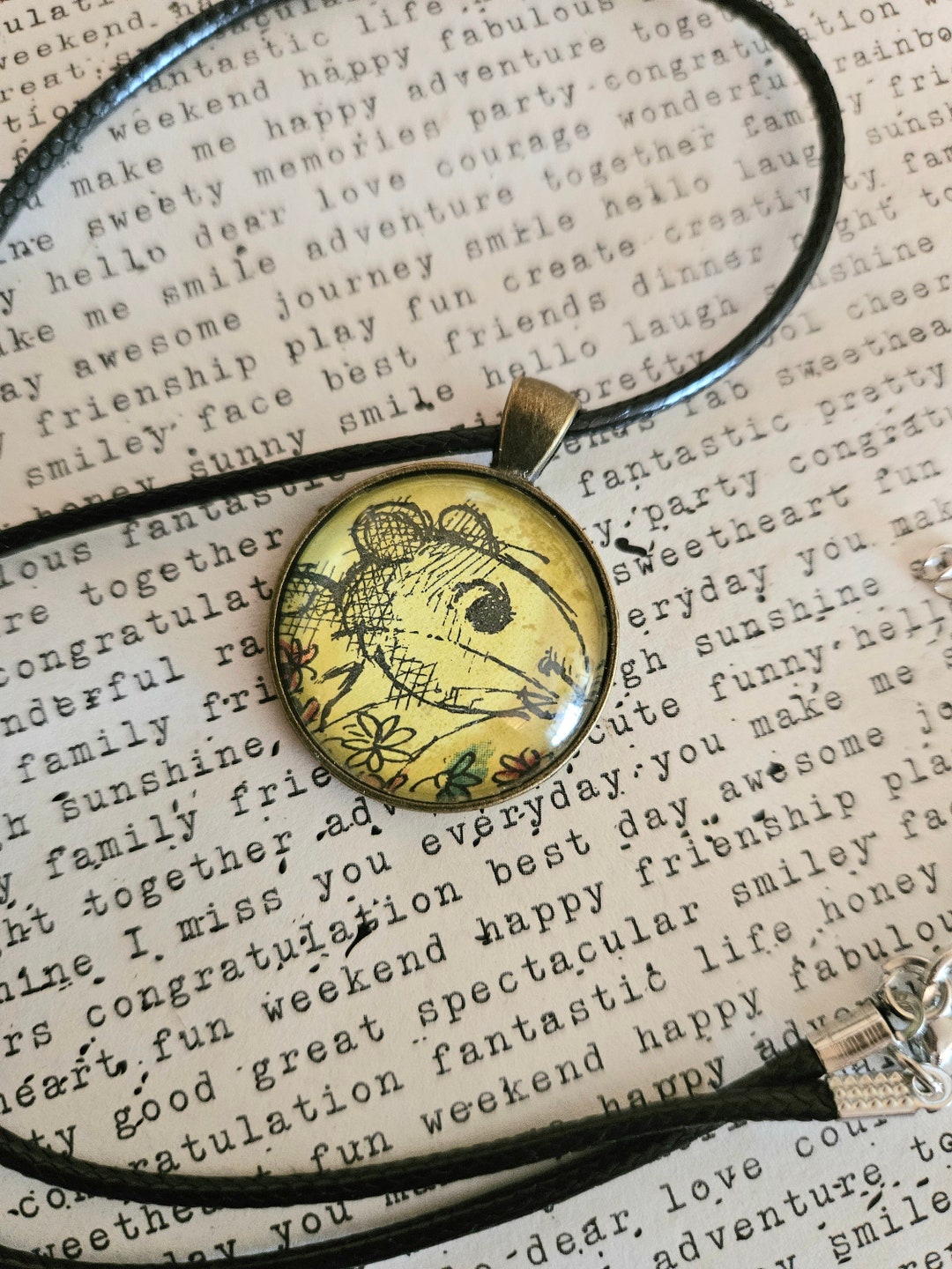 Vintage 1960s Miss Suzy Squirrel Gold Tone Cabochon Necklace Childrens ...