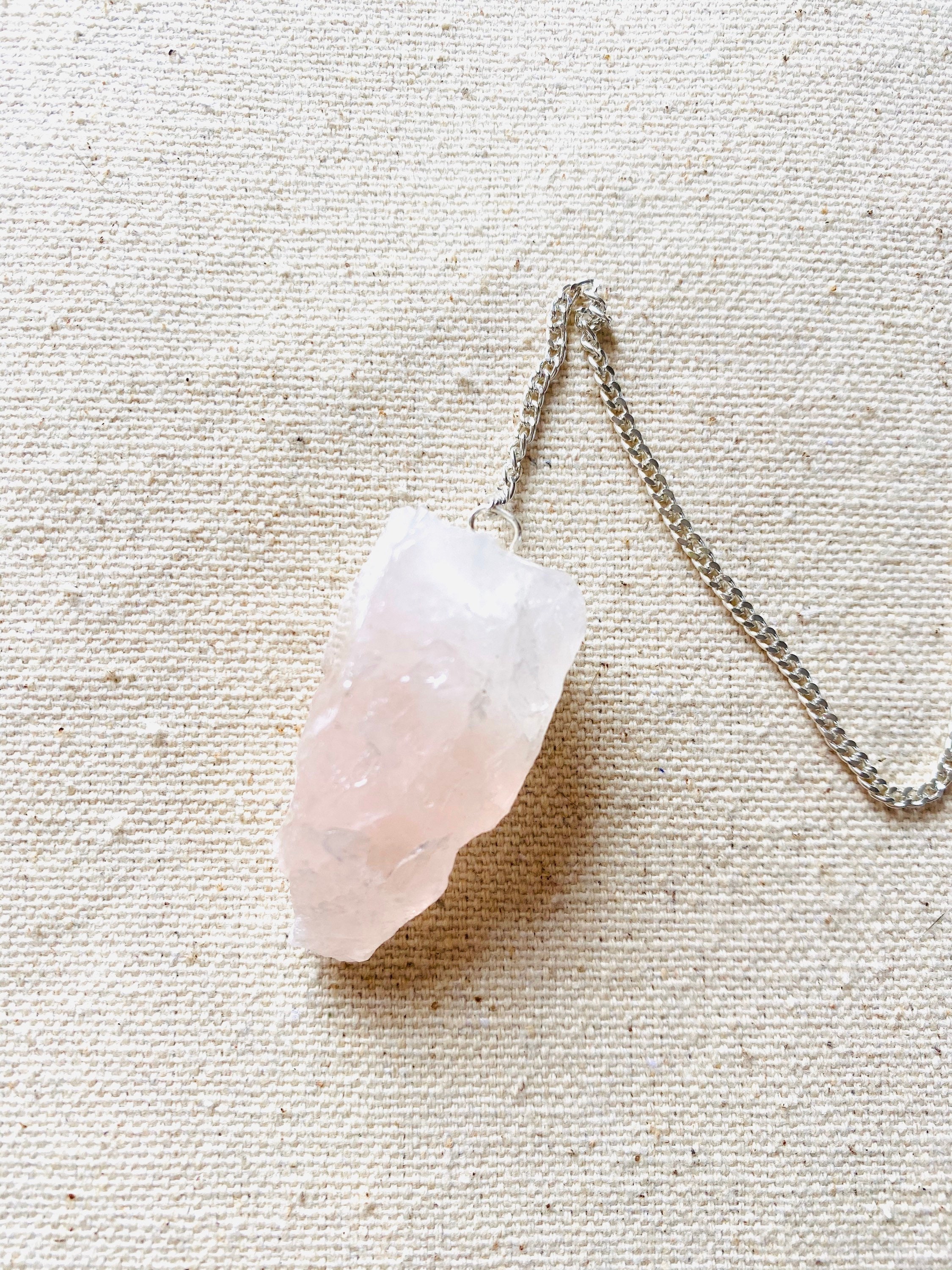Rose Quartz Pendulum Raw Rose Quartz Pendulum Rough Rose - Etsy