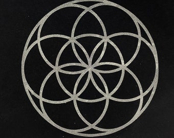 Sacred Geometry Seed of Life Crystal Grid Altar Cloth 15 Hand Printed ...