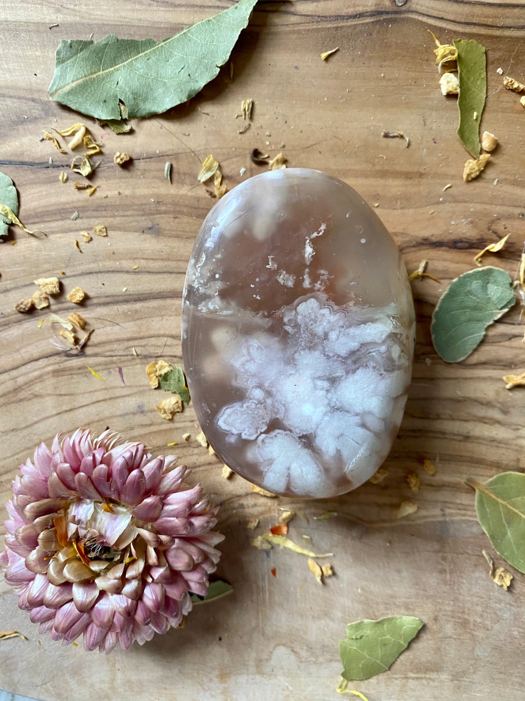 Flower Agate Palm Stone From Madagascar Cherry Blossom Agate - Etsy