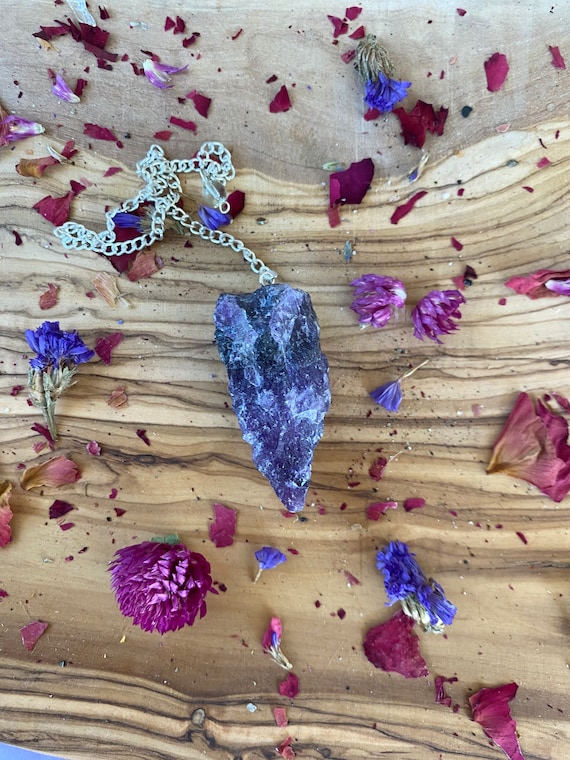 Amethyst Pendulum Raw Amethyst Pendulum Rough Amethyst - Etsy