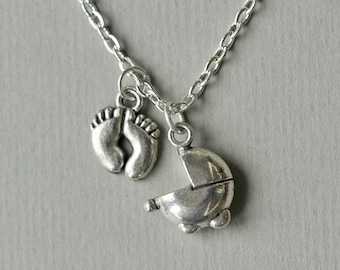 Baby Feet Necklace SMALL Foot Jewelry Footprints Pendant - Etsy