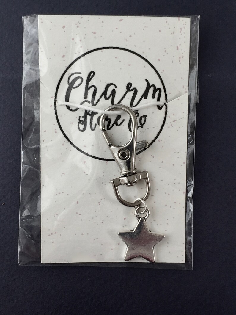 Star Bag Charm, Star Zipper Charm, Star Keyring, Star Keychain, Star ...