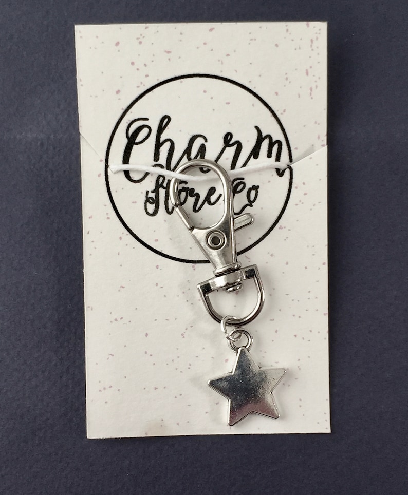 Star Bag Charm, Star Zipper Charm, Star Keyring, Star Keychain, Star ...