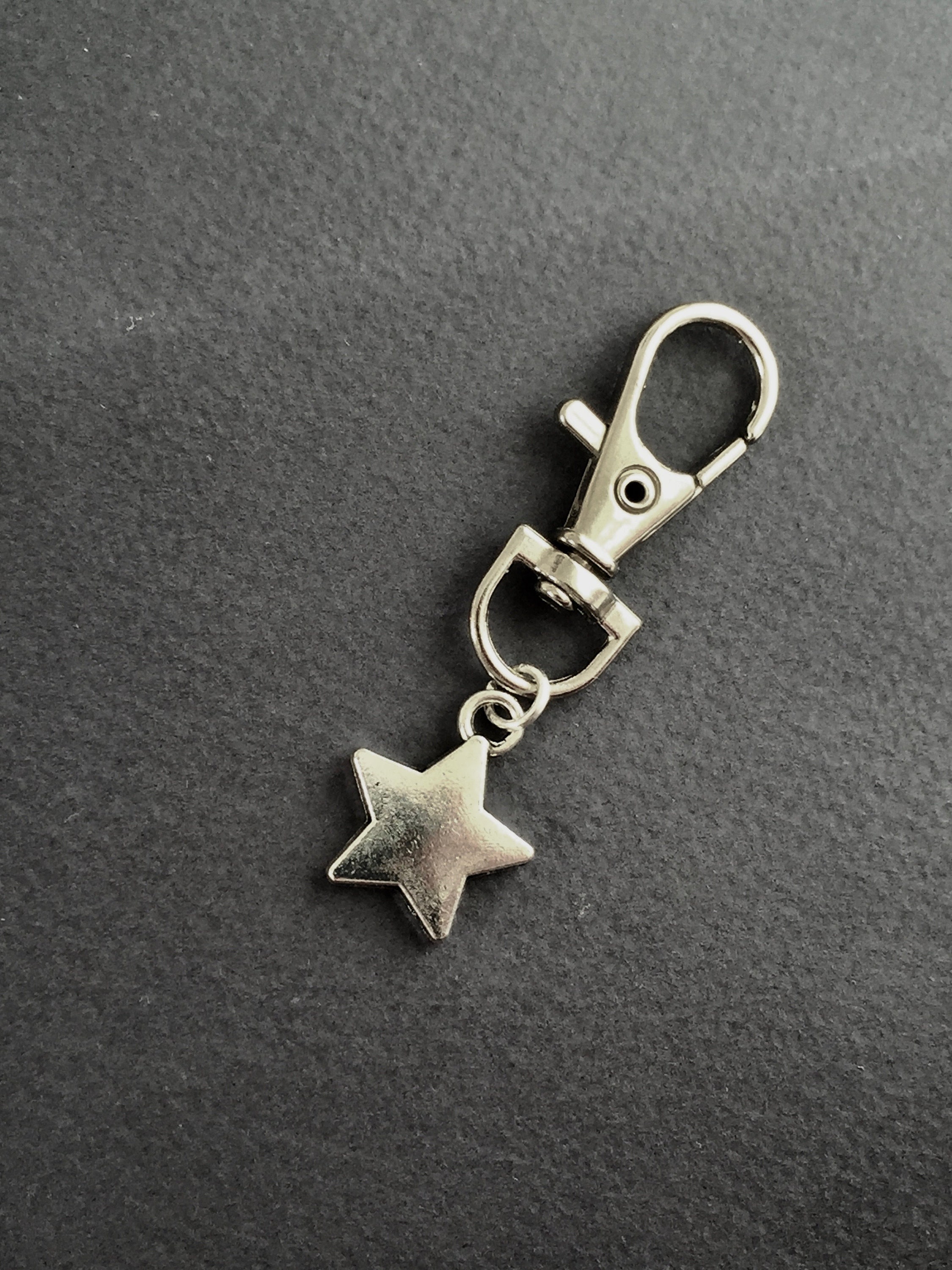 Star Bag Charm, Star Zipper Charm, Star Keyring, Star Keychain, Star ...