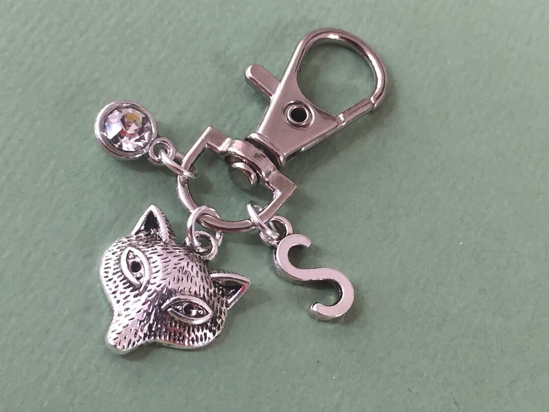 Fox Bag Charm, Fox Gift, Silver Charm, Personalised Charm Gift, Silver ...