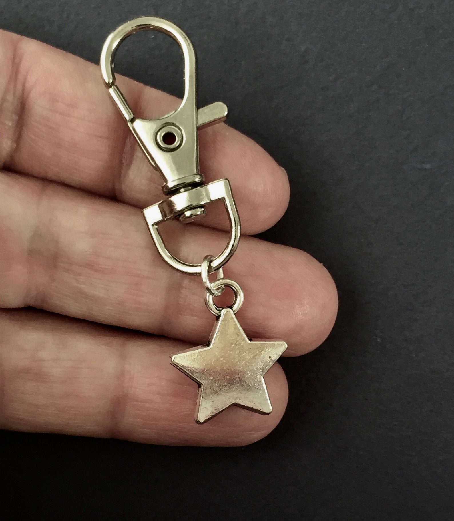 Star Bag Charm, Star Zipper Charm, Star Keyring, Star Keychain, Star ...