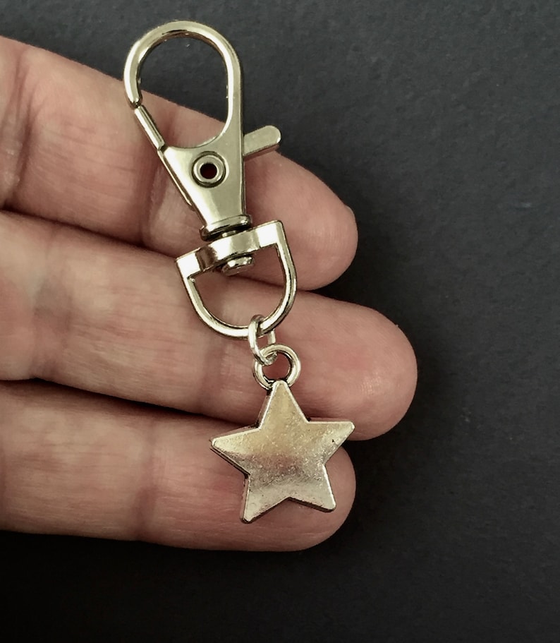 Star Bag Charm, Star Zipper Charm, Star Keyring, Star Keychain, Star ...