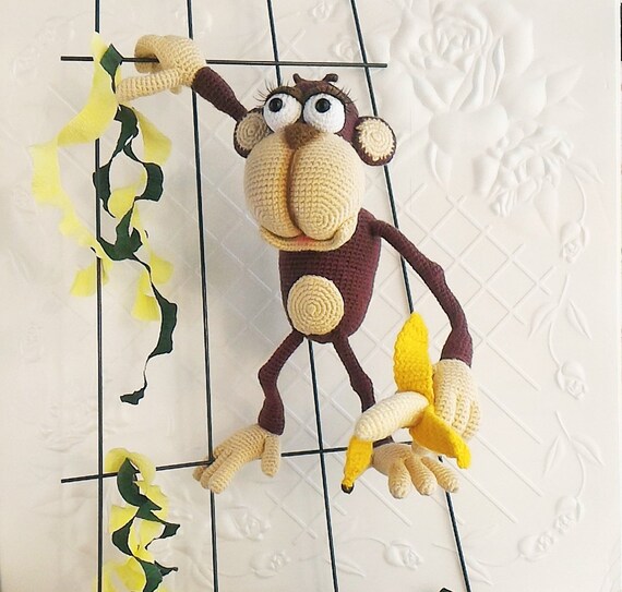 Monkey Chimpanzee Knitted monkey Toy monkey Monkey amigurumi | Etsy