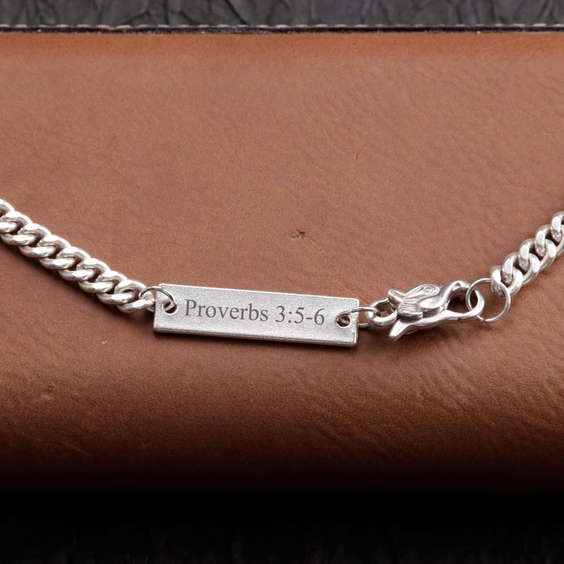 Personalized Name Curb Chain Necklace, Custom Engraved Sterling Silver ...
