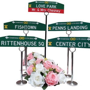 Custom Street Sign Table Toppers: Personalized Unique Wedding ...