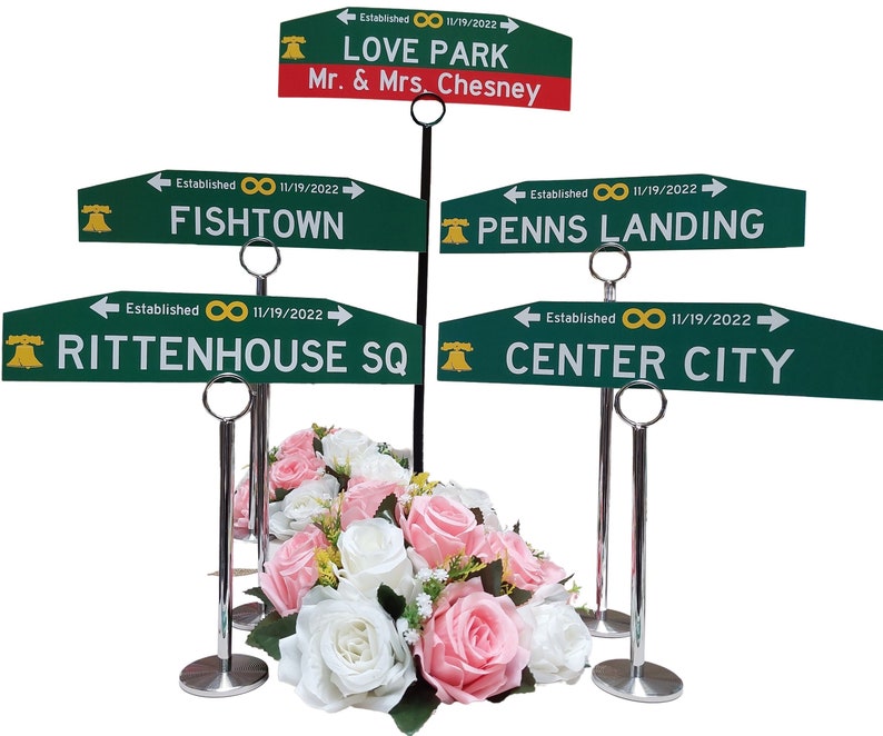 Custom Street Sign Table Toppers: Personalized Unique Wedding ...